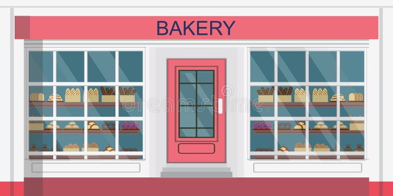 Front View of Bakehouse Building or Bakery Shop Stock Vector ...