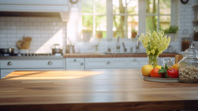 Front View Banner of a Kitchen Table Stock Illustration - Illustration ...