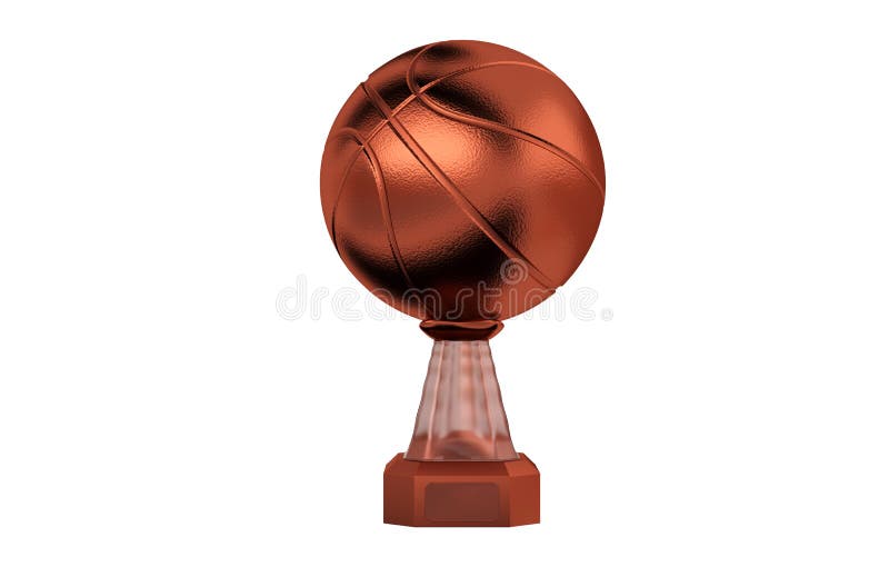 Front View of Basketball Bronze Trophy Stock Illustration ...