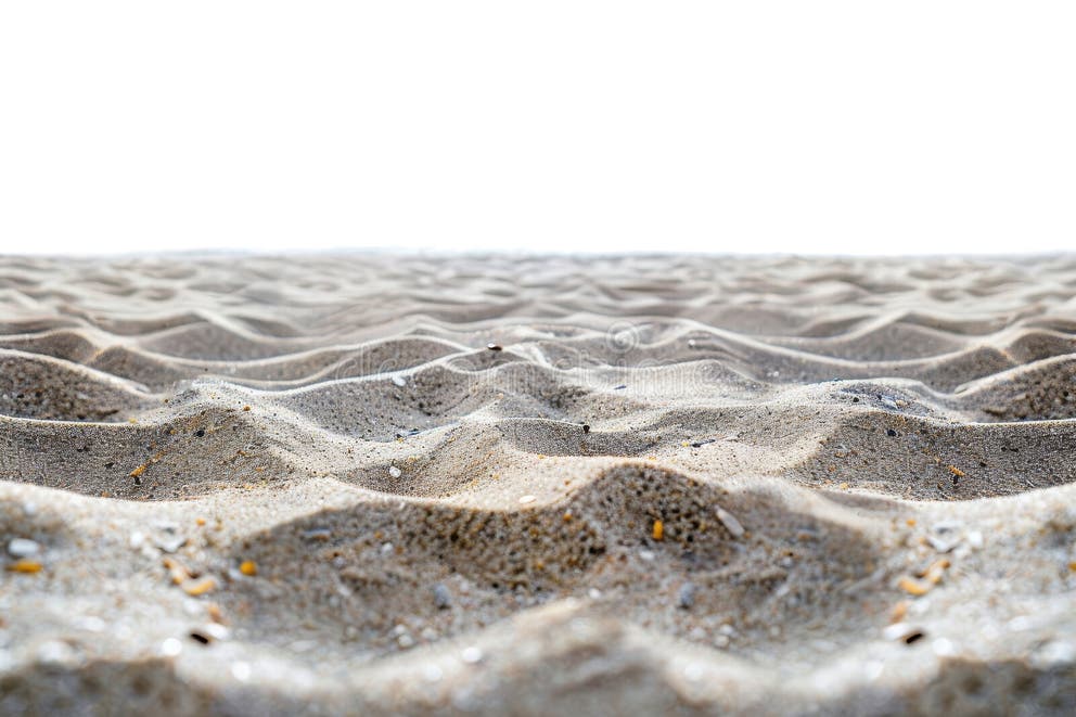 Front View of Beach Sand on a White Isolated Background for Optimal ...