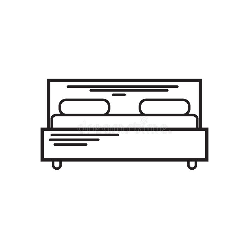 Front View of Bed. Vector Illustration Decorative Design Stock Vector ...