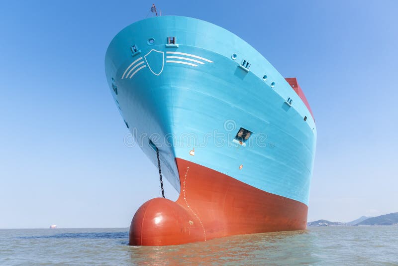 Front View of the Big Container Ship. Editorial Photo - Image of ...
