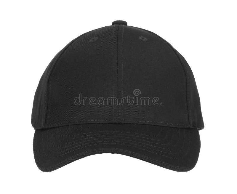 Front View of Black Cap stock image. Image of textile - 66700165
