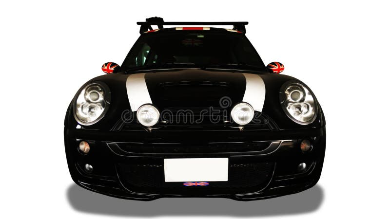 Front View of Black Car on White Background. Stock Photo - Image of ...