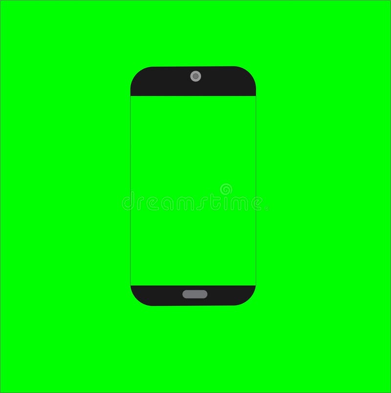 Green Screen Smartphone with Black Casing in Front View with Chrom ... Green Screen Smartphone with Black Casing in Front View with Chrom ...