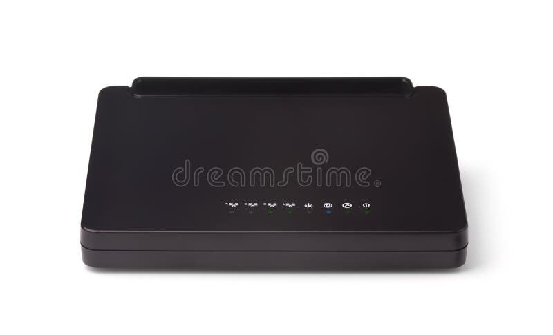 Front View of Black Ethernet Router Stock Photo - Image of home, cable ...