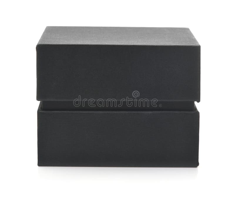Front View of Black Paper Gift Box Stock Image - Image of business ...