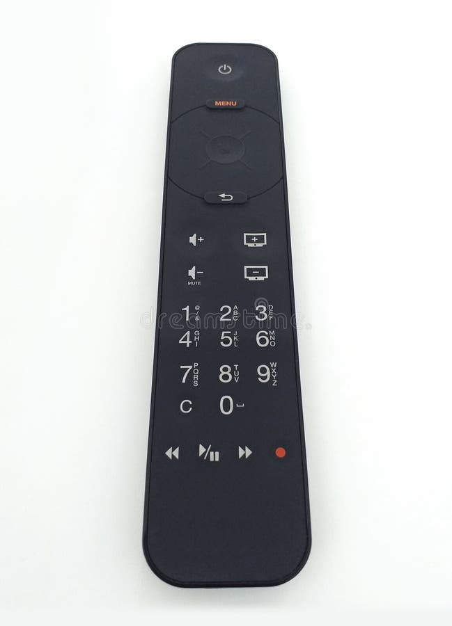 Front View of Black Television Remote Control Isolated on White ...