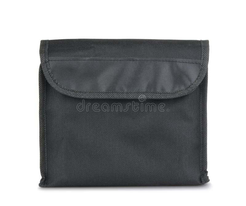 Front View of Black Textile Case Stock Image - Image of pouch, purse ...