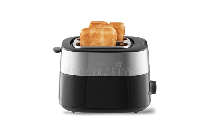 Front View of Black and White Toaster and Toast Stock Photo - Image of ...