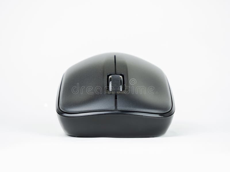Front View of Black Wireless Mouse Isolated on White Stock Image ...