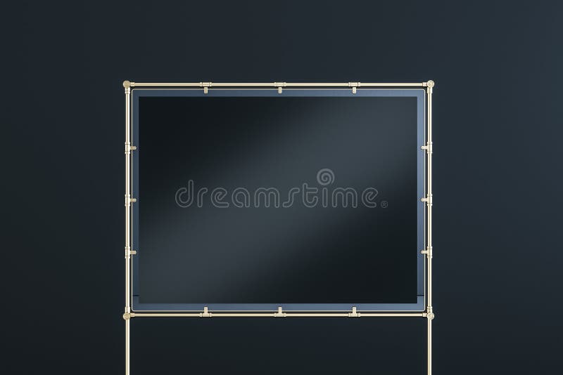 Front View on Blank Black Presentation Portfolio Wall with Space for ...