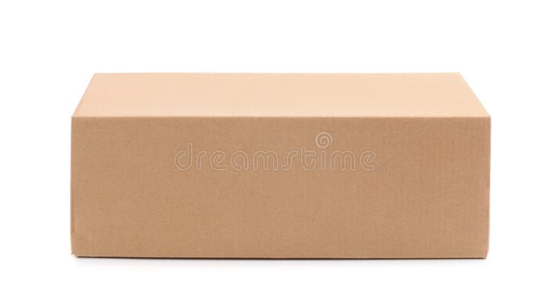 Front View of Blank Brown Cardboard Box Stock Image - Image of mockup ...