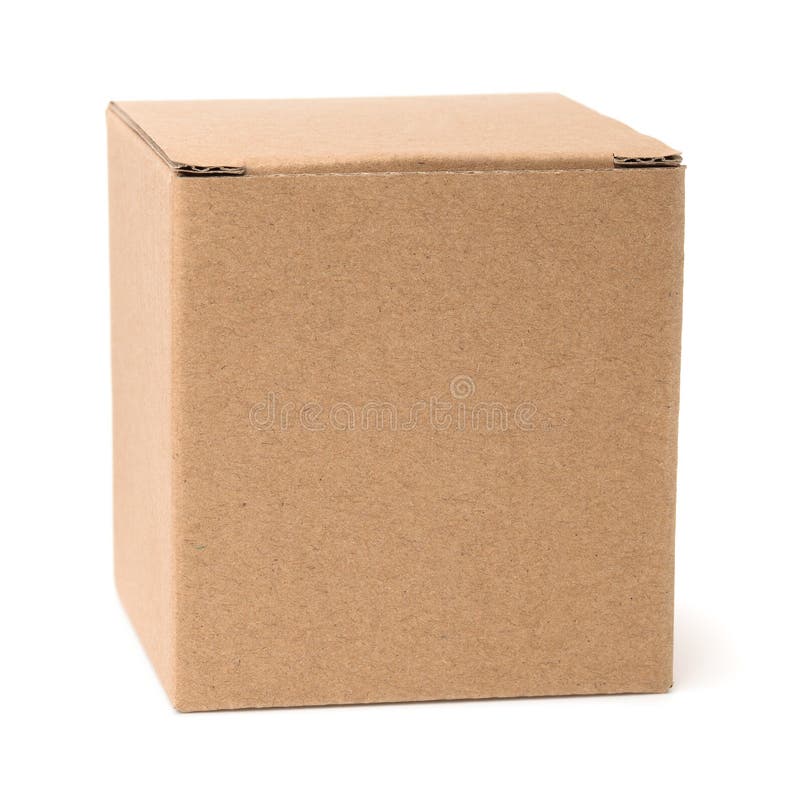 Front View of Blank Brown Cardboard Box Stock Photo - Image of closeup ...