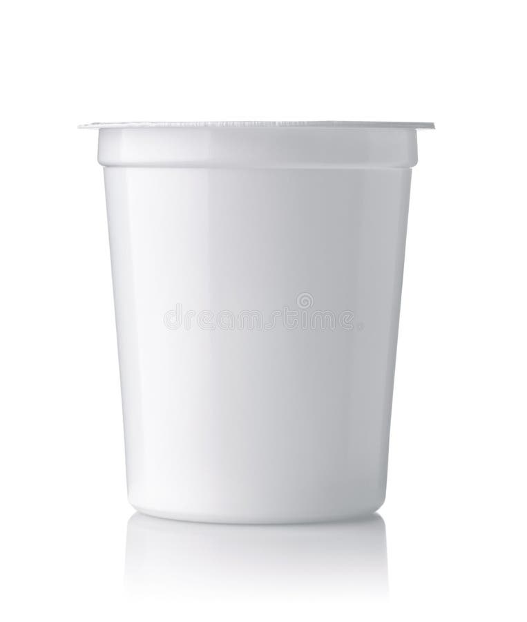 Front View of Blank Dairy Plastic Cup Stock Image - Image of cream ...
