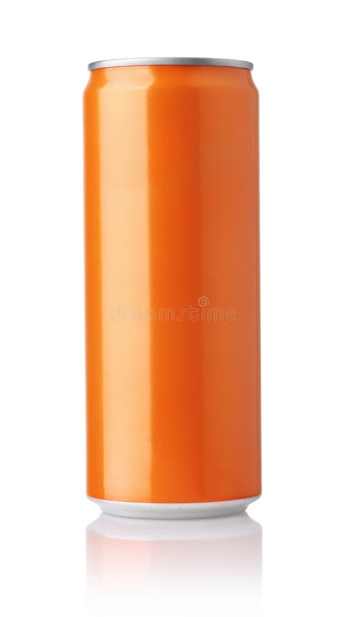 Front View of Blank Orange Aluminum Drink Can Stock Photo - Image of ...