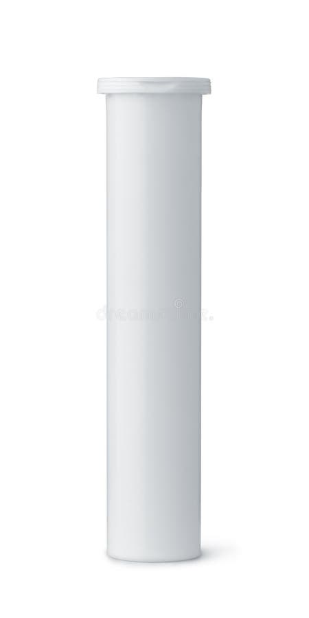 Front View of Blank Plastic Pills Tube Stock Image - Image of design ...