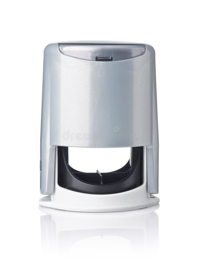 Front View of Blank Round Automatic Rubber Stamp Stock Image - Image of ...