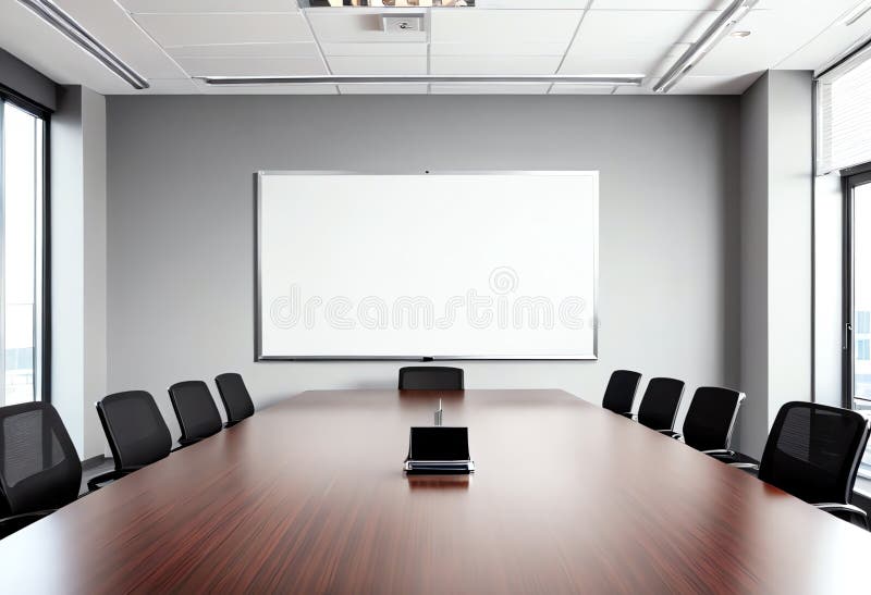 Front View Blank Sign Copy Space at Office Conference Room Stock ...