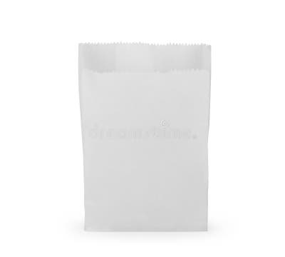 Front View of Blank Snack Paper Bag Package Isolated on White with ...