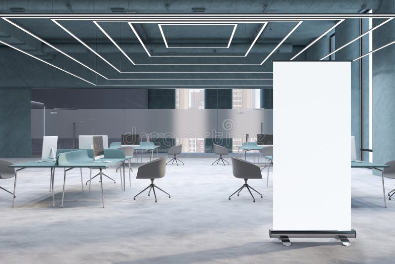 Front View on Blank White Poster with Space for Your Logo or Text on ...