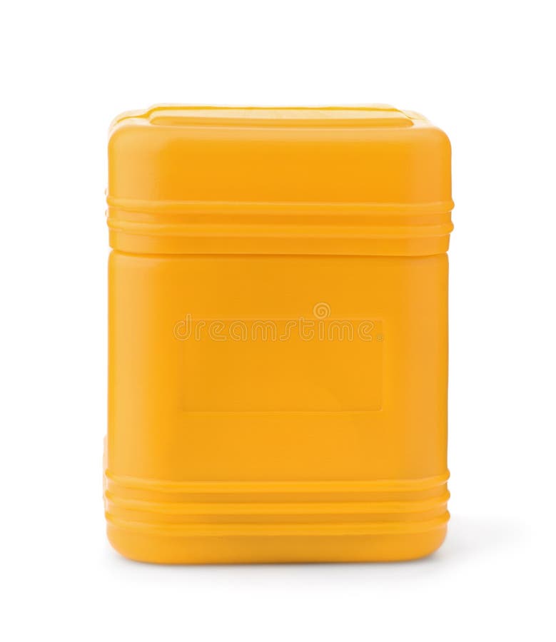 Front View of Blank Yellow Plastic Container Stock Photo - Image of ...