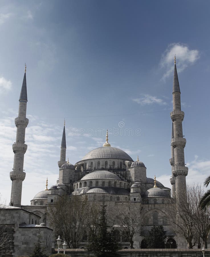 Front View of Blue Mosque, Istanbul, Turkey Stock Image - Image of ...