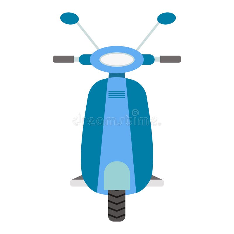 Front View Blue Scooter Illustration. Flat Design Element. Small ...