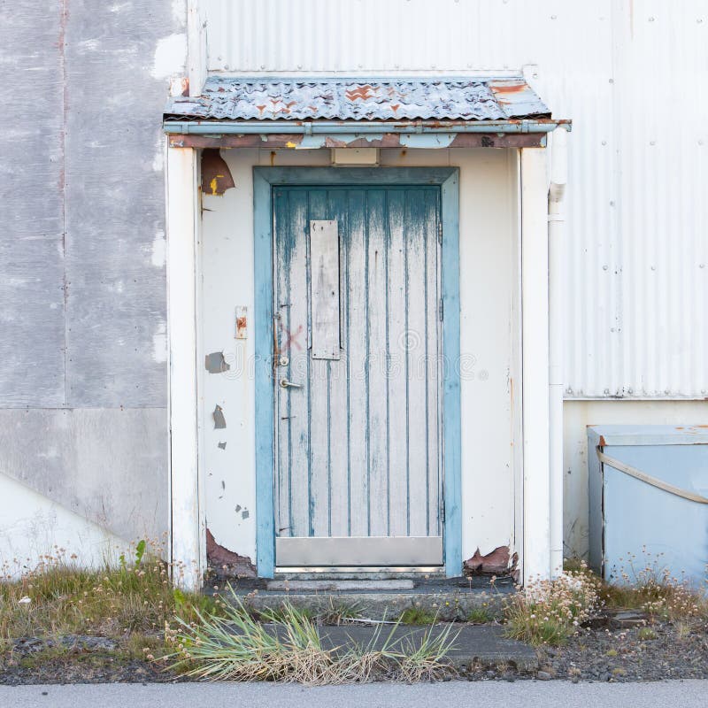 Front View of a Boarded-up Abandoned Building in Iceland Stock Photo ...