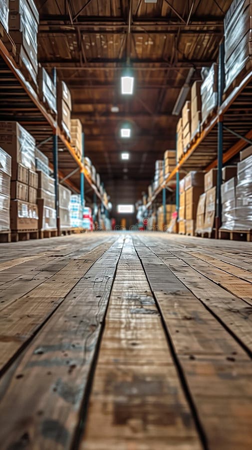 Front View of Boxes in a Warehouse on Pallet Racks Stock Image - Image ...