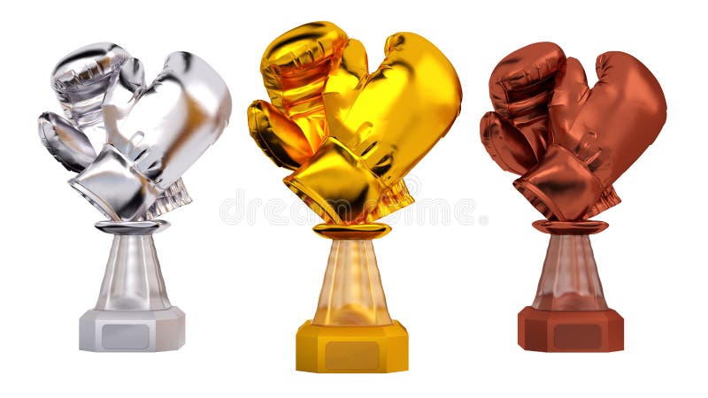Golden boxing trophy stock photo. Illustration of salary - 14111036