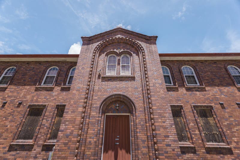 Front View of the Brick House Stock Photo - Image of architecture ...