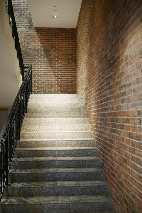 Front View of Brick Stair Outdoor Stock Photo - Image of exterior ...