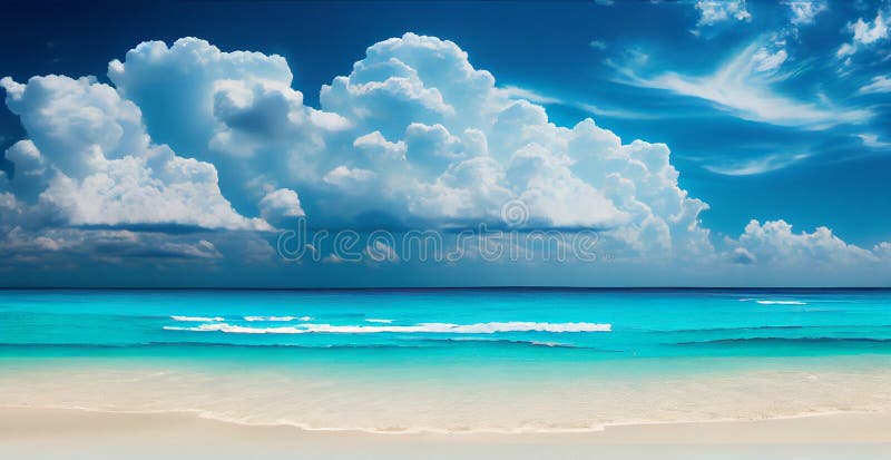 Front View of Bright Blue Morning Sky with Clear White Clouds - AI ...