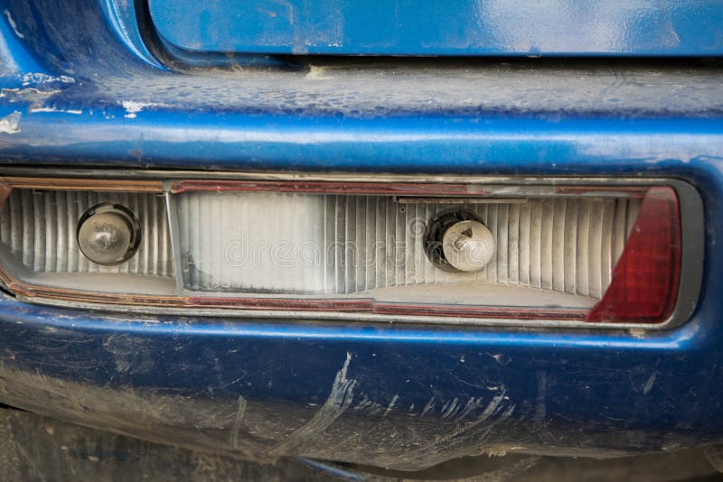 Front View of Broken Tail Light Stock Image - Image of injury, broken ...