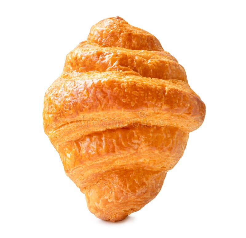 Front View of Brown Croissants Isolated on White Background with ...