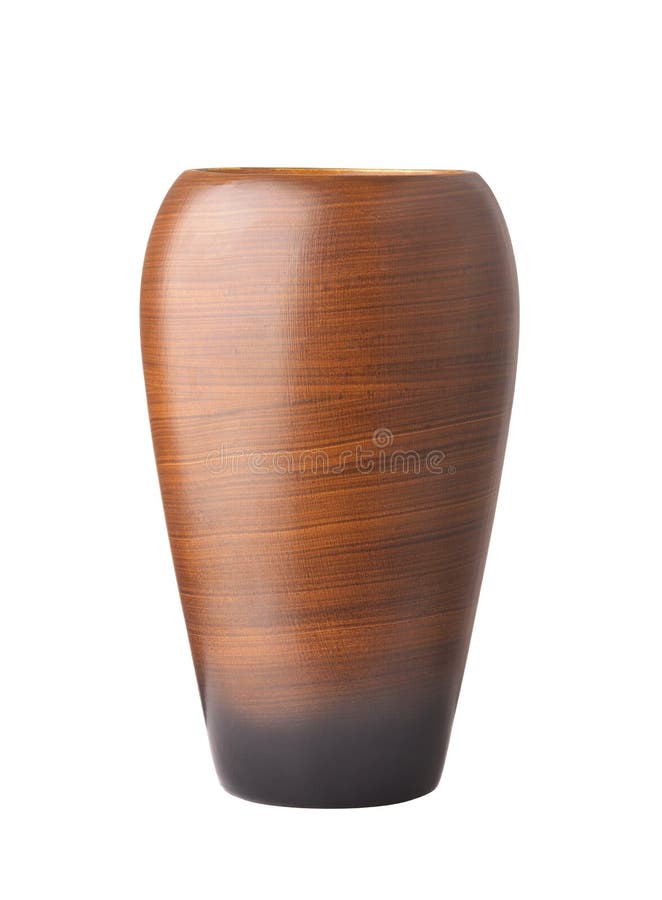 Front View of Brown Glazed Ceramic Vase Stock Photo - Image of ...