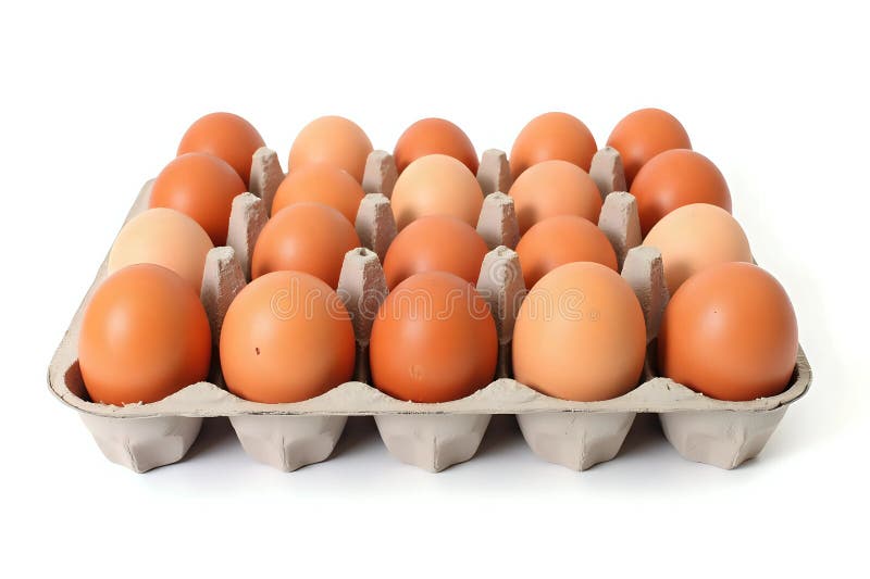 Front View of Brown and Speckled Chicken Eggs in the Cardboard Egg Tray ...