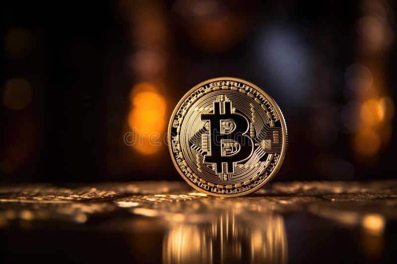 Front View of a Btc Bitcoin Metal Coin - AI Generated Stock ...