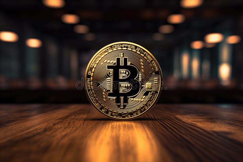 Front View of a Btc Bitcoin Metal Coin - AI Generated Stock ...