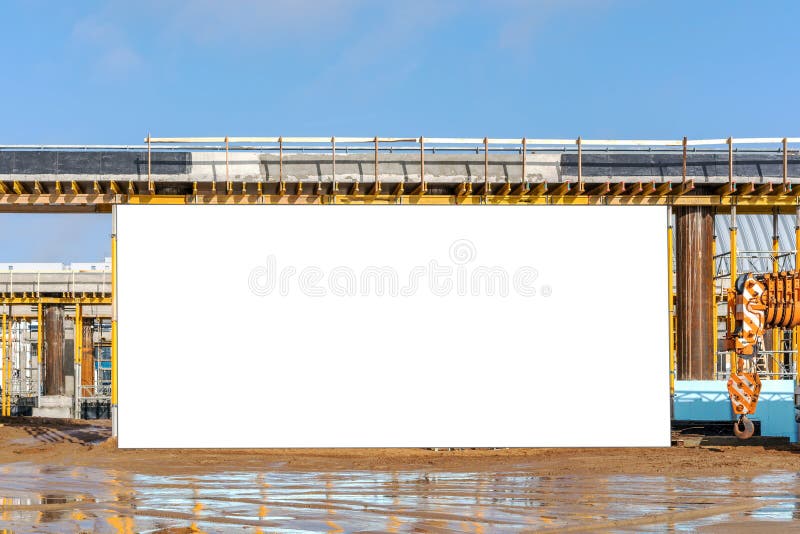 Front View of Building Site Mock-up Stock Photo - Image of advertising ...