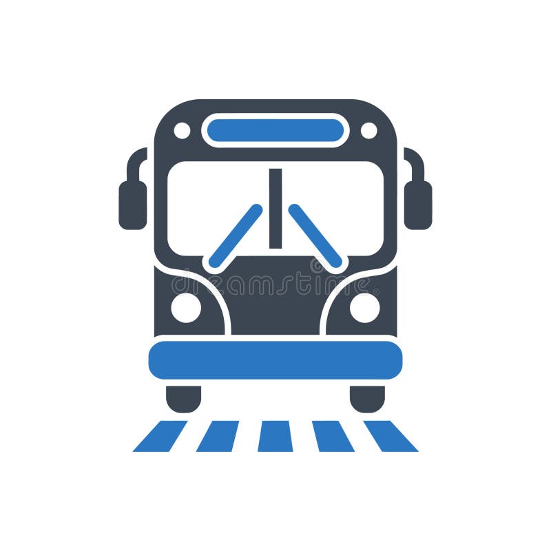 Front View Bus Icon stock vector. Illustration of vector - 361696146