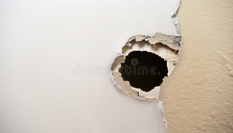 Damaged Drywall with Hole stock photo. Image of wall - 299754130