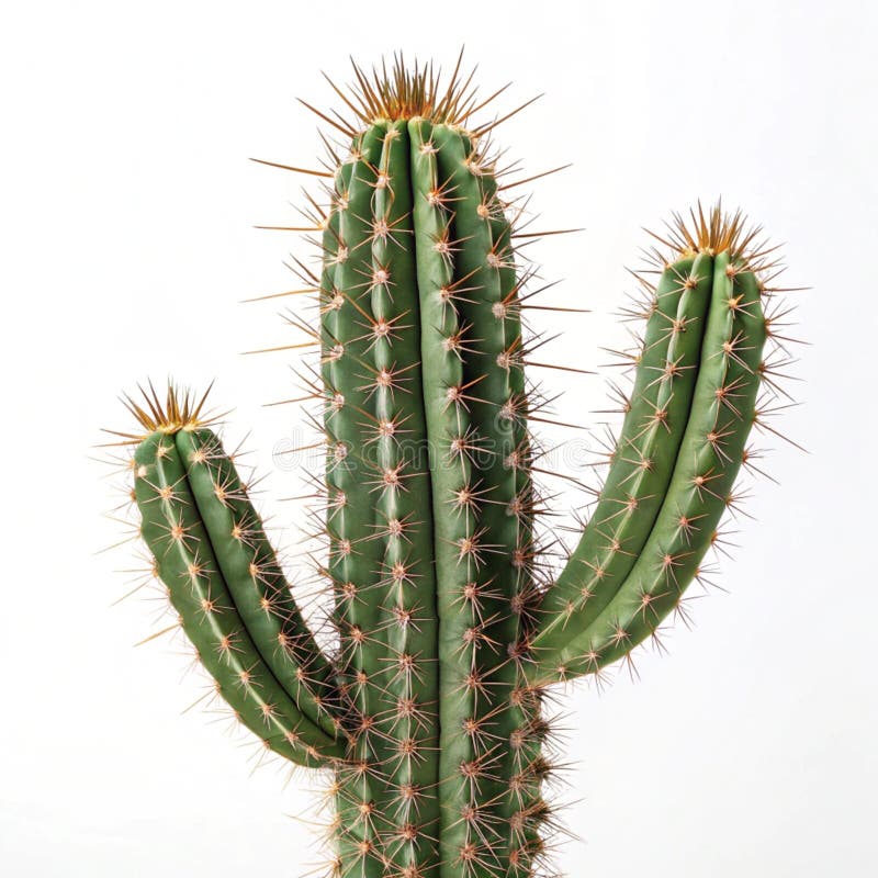 Cactus Front View Isolated on White Background Stock Illustration ...