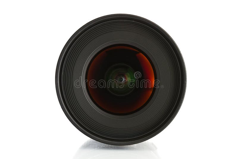 Front View Of Camera Lens On White Background Picture. Image: 21873484