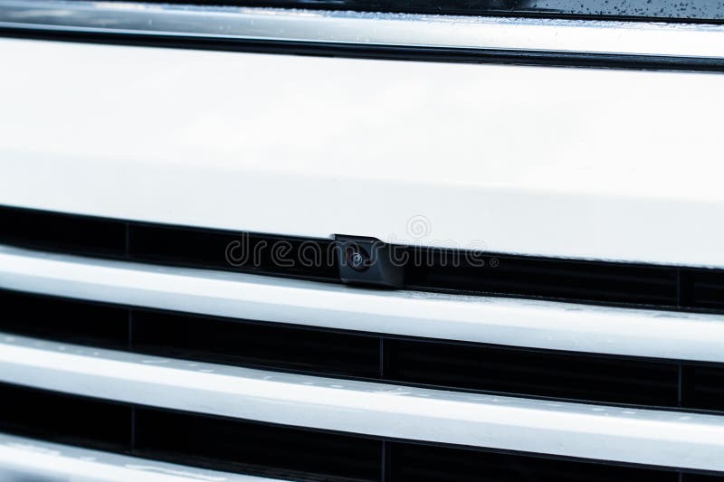 Modern Car Front View Camera Close Up Stock Image - Image of camera ...