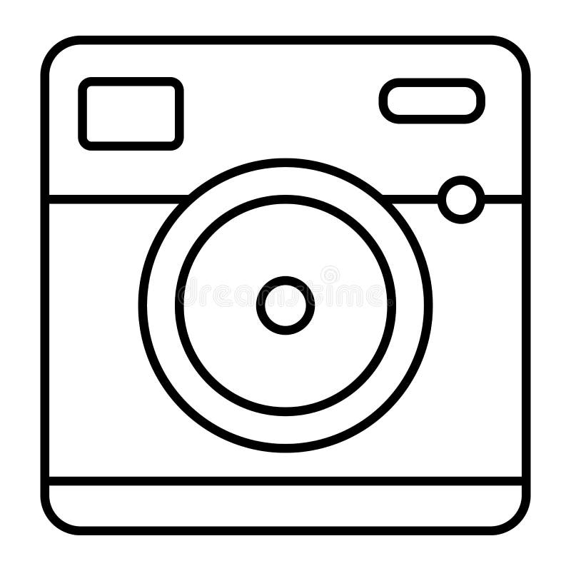 Front View of Camera Thin Line Icon. Photo Camera Vector Illustration ...