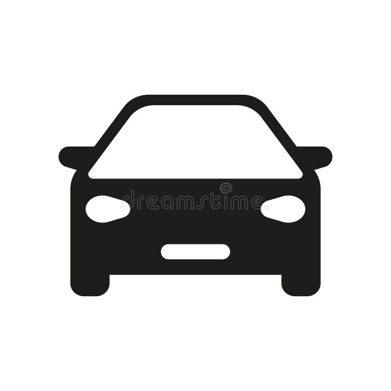 Front View Car Icon Vector or Minimalist Black Car Silhouette Design ...