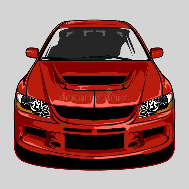 Red Lancer Evolution IX Car Illustration Stock Vector - Illustration of ...