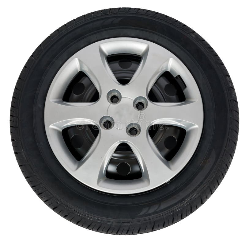 Front view of car wheel stock image. Image of black, change - 71665261